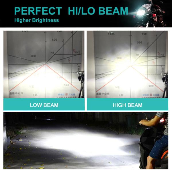 Quality AC DC 8-80V COB Motorcycle Headlight Bulb H4 Ba20d HS1 H6 P15D White Yellow Blue for sale
