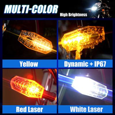 China AC DC 8V-80V 6500k Projector Lens Laser Dynamic Motorcycle Turn Indicator for sale