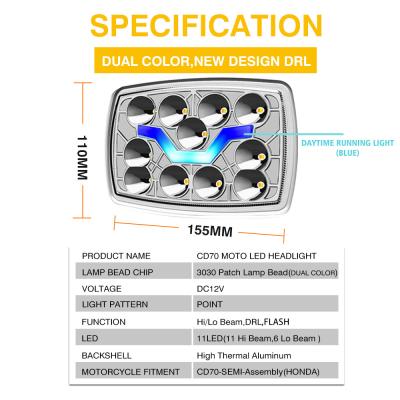 Cina YAYE CD70 CG125 faro a LED da 70cc 12V con DRL e indicatore di curva in vendita