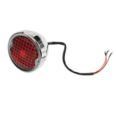 China Vintage Mesh Motorcycle Tail Light with Red Lenses and Durable Construction for Harley Chopper Bobber Cafe Racer for sale