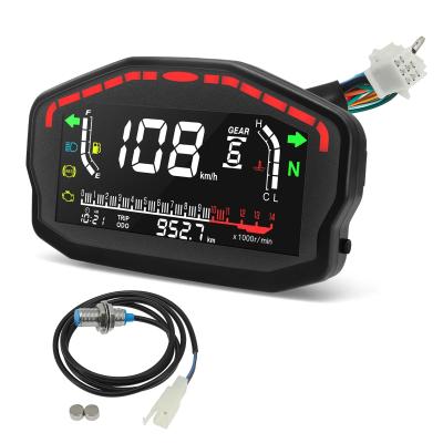 China Universal Digital Odometer Tachometer Speedometer Meter for Motorcycle Adjustable Speed Range 1-6 Gears for sale