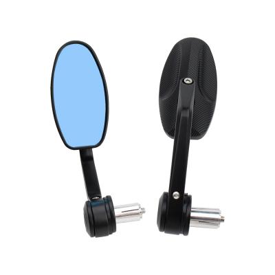 China Blue Mirror Oval Handle Mirror Motorcycle Rearview Mirror Motorcycle Universal Accessories Motorcycle Modification Parts for sale