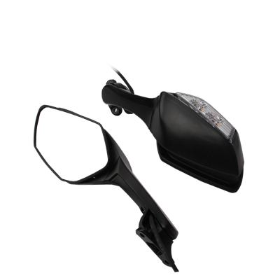 China High Quality Black Universal Rearviews Motorcycles Side View Mirror With LED Turn Light Signals for sale