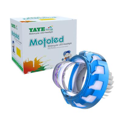 China YAYE Built in Headlight 20W 2000LM Projector Lens Dual Color White Yellow Light Blue DRL DC12V  for Motorcycle for sale