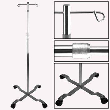 Quality Stainless Steel I.V. Stand For Hospital Transfusion With 4 Hooks for sale
