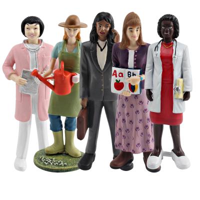 Cina Persone al lavoro Modello giocattolo 5 PCS Fingere professionisti Figurine Figure di carriera Persone dipinte a mano giocattoli in vendita