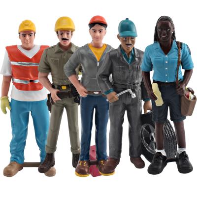 Cina 5 PCS Persone al lavoro Modello giocattolo Fingere professionisti Figurine Figure di carriera Persone dipinte a mano giocattoli in vendita