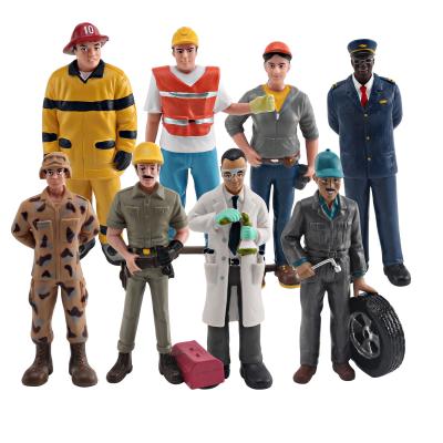 Cina Persone al lavoro Modello giocattolo 8 PCS Fingere professionisti Figurine Figure di carriera Persone dipinte a mano giocattoli in vendita