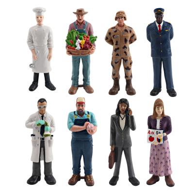 Cina 8 PCS Fingere professionisti Figurine Persone al lavoro Modello giocattolo per ragazzi Ragazze Bambini in vendita
