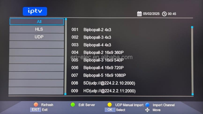 Customized IPTV APP menu