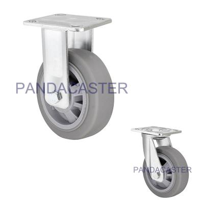 Cina Grey Nonmarking Thermoplastic Rubber Casters spinge la macchina per colata continua fissa rigida in vendita