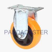 China Durable Rigid Fixed Medium Duty Casters  4 Inch Polyurethane Wheels for sale