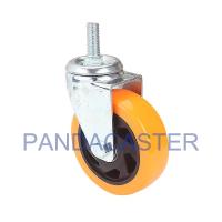 China Orange Polyurethane Screw Stem Casters , Swivel Caster Wheels for sale