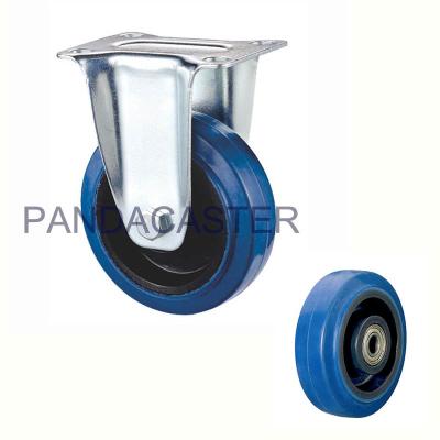 China O rodízio azul da placa superior roda as rodas de borracha elásticas do passo de 4 polegadas à venda