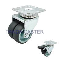 China Double Row Non Marking Caster Wheels , Soft Rubber Castor Wheels for sale