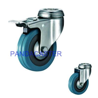 Cina Ruote di gomma del carrello di 75mm, macchine per colata continua del foro passante della parte girevole con il freno in vendita
