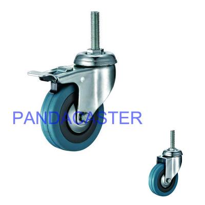 Cina Le macchine per colata continua istituzionali di gomma hanno infilato Rod Low Profile Swivel Casters con il freno doppio della serratura in vendita