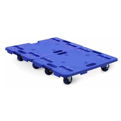 Cina 150KG che impiomba la piattaforma commovente di plastica Dolly Cart With del carretto 60x40cm 4 macchine per colata continua della parte girevole in vendita