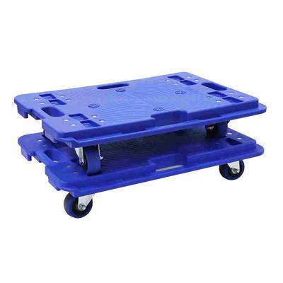 Cina 150KG che impiomba la piattaforma commovente di plastica Dolly Cart With del carretto 60x40cm 4 macchine per colata continua della parte girevole in vendita