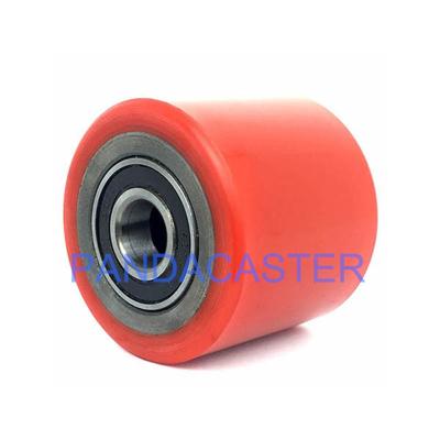 Cina Pallet rosso Jack Roller Wheels, poliuretano di 80mm dei rulli del camion di pallet in vendita