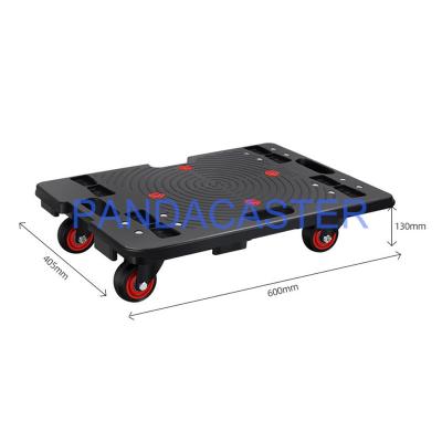Cina Piattaforma di plastica nera Dolly With del camion 600*405mm della piattaforma della mano 150KG 4 macchine per colata continua in vendita