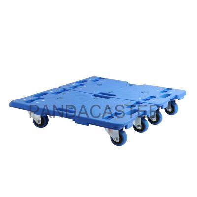 Cina Piattaforma di plastica nera Dolly With del camion 600*405mm della piattaforma della mano 150KG 4 macchine per colata continua in vendita