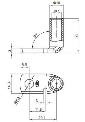 Cina Terminale professionale dell'ansa del cavo 90 cavo applicabile del ² delle anse di cavo di batteria di grado 25mm in vendita