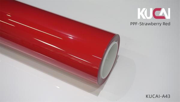 Quality Strawberry Red Coloured PPF Protection Film Auto Paint Wrap Aging Resistance for sale