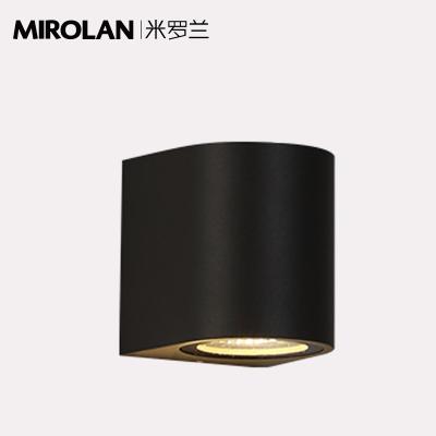 China MIROLAN Indoor / Outdoor Modern Wall Sconces Up and Down Light Tube Shaped with Frosted Black Finished for sale