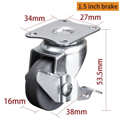 Κίνα EDL Mini Duty 1,5 ιντσών 30 κιλών Πλάκα TPE Caster με άκαμπτο, περιστρεφόμενο και σπασμένο τύπο 2015P-52 προς πώληση