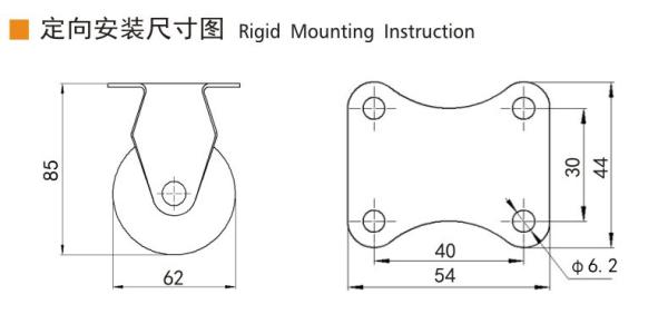 Quality Industrial Swivel Casters 2.5 Inch 62mm Small Caster Wheels For Furniture for sale