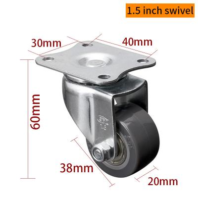 China 1.5 Inch Swivel Caster Wheels , Small Castor Wheels With Brakes for sale