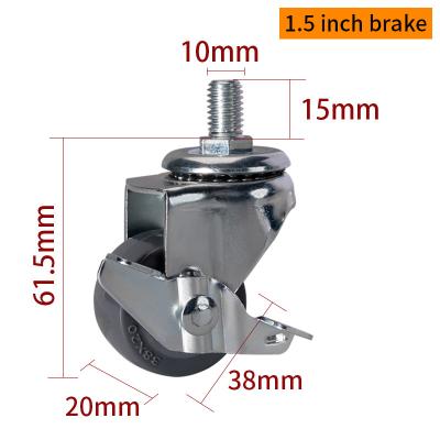Cina EDL 1,5 pollici 38 mm Mini ruote rotanti con freni 2615S-73 in vendita