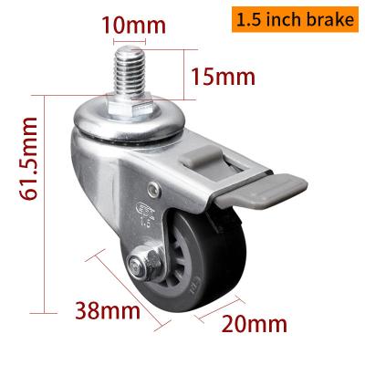 Cina EDL 1,5 pollici 38 mm Mini ruote rotanti con freni 2615S-73 in vendita