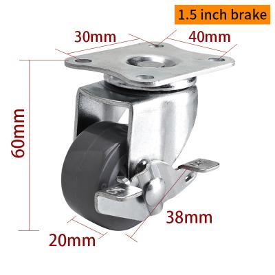 Cina Mini Caster per mobili leggeri Piccole ruote a rotazione 1.5 pollici 38 mm in vendita