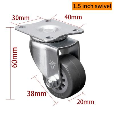 Cina Mini Caster per mobili leggeri Piccole ruote a rotazione 1.5 pollici 38 mm in vendita