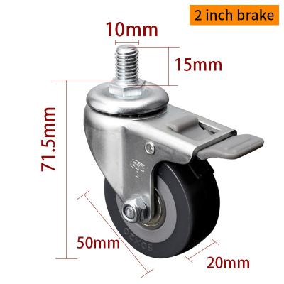 Cina TPU Tread Mini Caster Wheels 2 Inch 40kg 50mm Rivoltibile in vendita