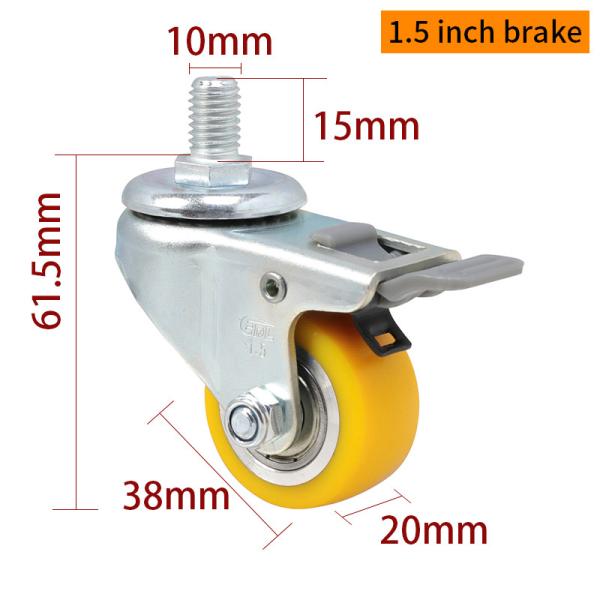 Quality Aluminum Mini Caster Wheels , Small Metal Caster Wheels 1.5 Inch for sale