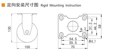 Cina RoHS Grigio Cromo Rivestimento 4 pollici ruote di ricino 80 kg capacità di carico in vendita