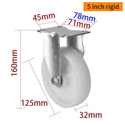 China 5 inch Industrial Style Casters White Caster Wheels 125mm 505P-26 for sale