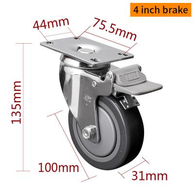 China Industrial Plate Caster Wheels 4 Inch 100mm Castor Wheel Manufacturers for sale