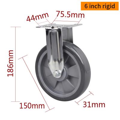Cina EDL Industrial Plate Swivel Casters 150 mm 6 pollici 130 kg carico rivestimento in cromo in vendita