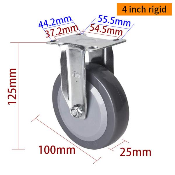 Quality Commercial / Industrial Light Duty Casters 4 Inch Swivel Wheels for sale