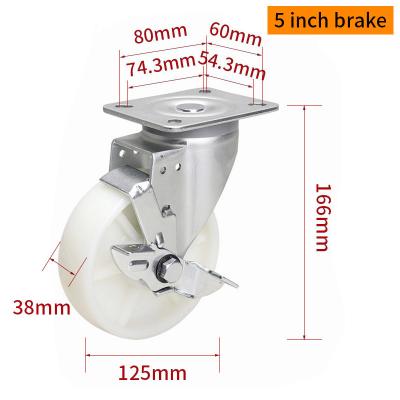 Cina EDL Medium Duty 5inch Caster TPA Plate per rigido, girevole e freno Tipo 250kg 665P-26 in vendita