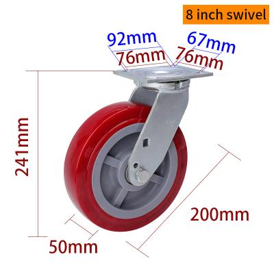 China EDL Heavy Duty Casters 200mm 8 Inch Swivel Caster Wheels 738-86 for sale