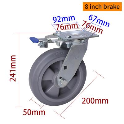 Cina Casci grigi pesanti 8 pollici ruote di ricino industriali 200mm 738-56 in vendita