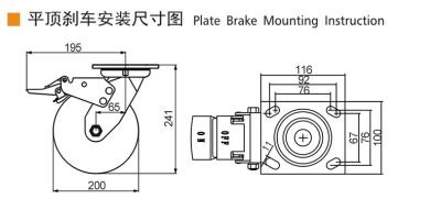 Cina Casci grigi pesanti 8 pollici ruote di ricino industriali 200mm 738-56 in vendita