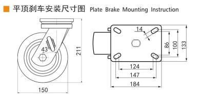 China 6 Inch 150mm Extra heavy Duty Casters Wheels 1300kg Load 936-86A for sale