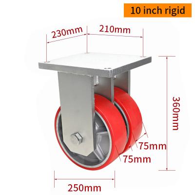 China EDL 10 Inch 3000kg Ultra Heavy Duty Dual Wheel Caster Plate Rigid Swivel Type 9510-86A for sale