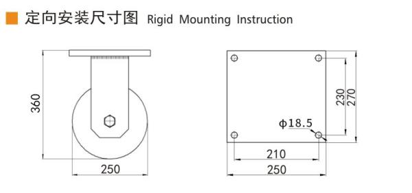 Quality EDL 10 Inch 5000kg Ultra Heavy Duty Dual Wheel MC Nylon Caster Plate Rigid for sale